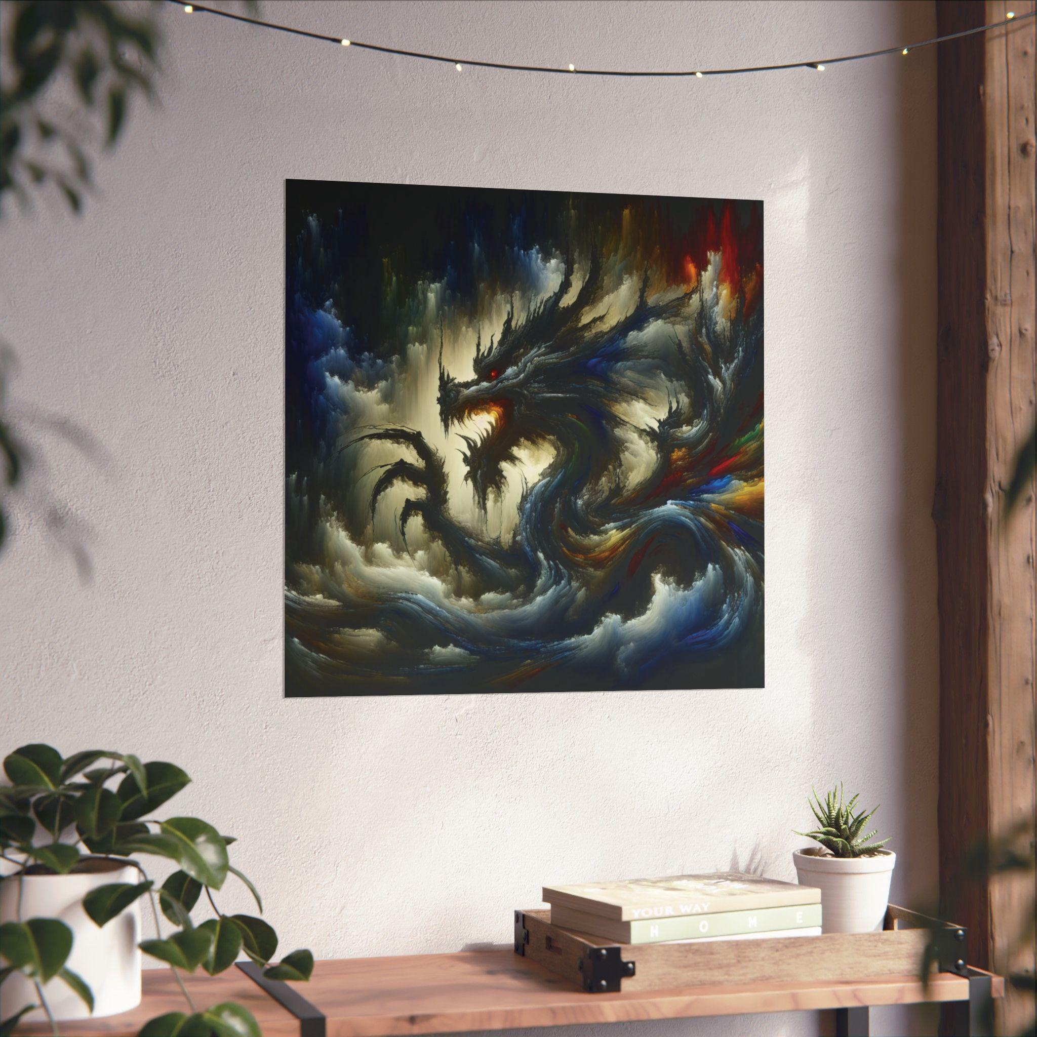 Epic Dragon Art Poster, Fantasy Wall Decor, Unique Gift for Art Lovers ...