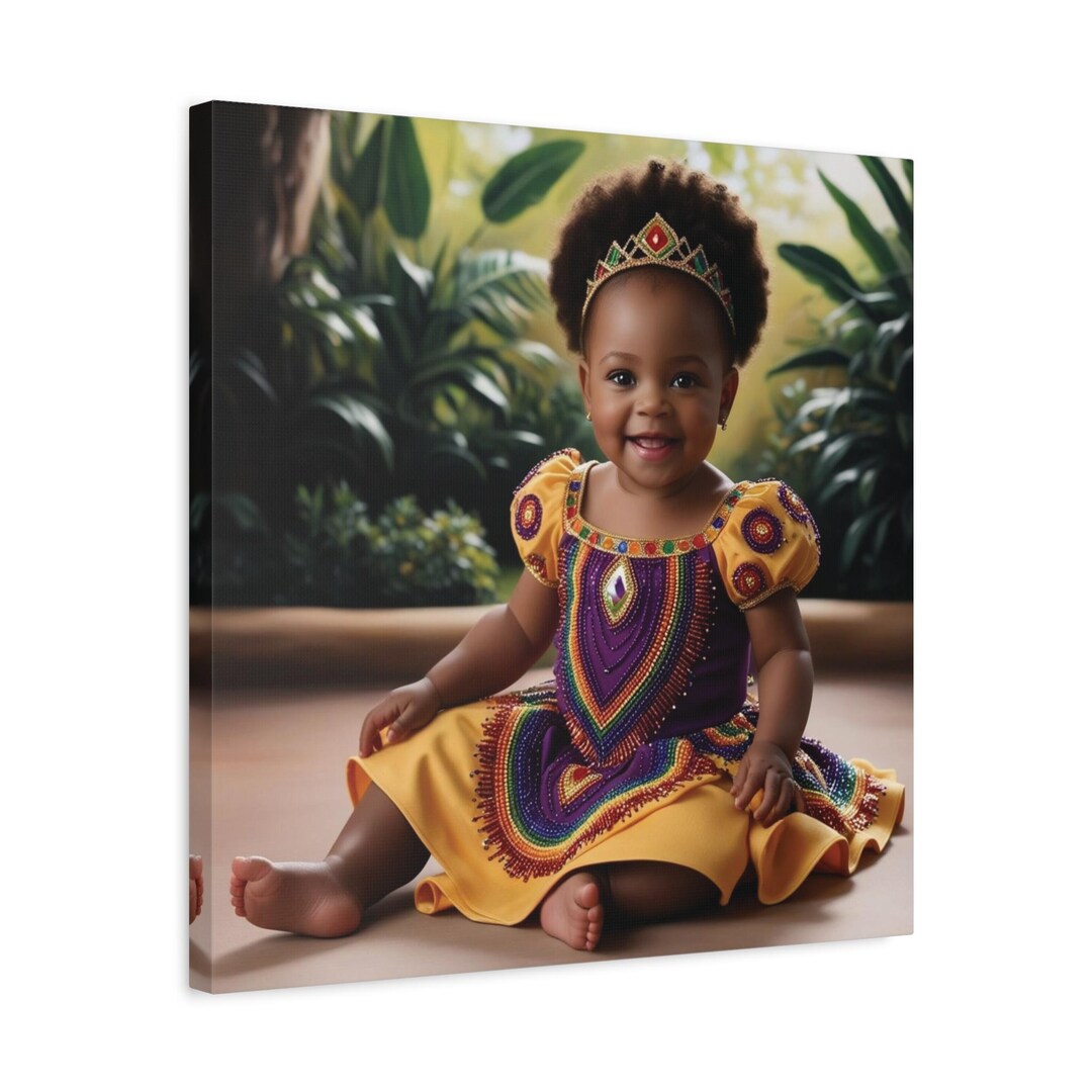 African Princess Canvas Art - Colorful Nursery Decor, Baby Room Wall ...