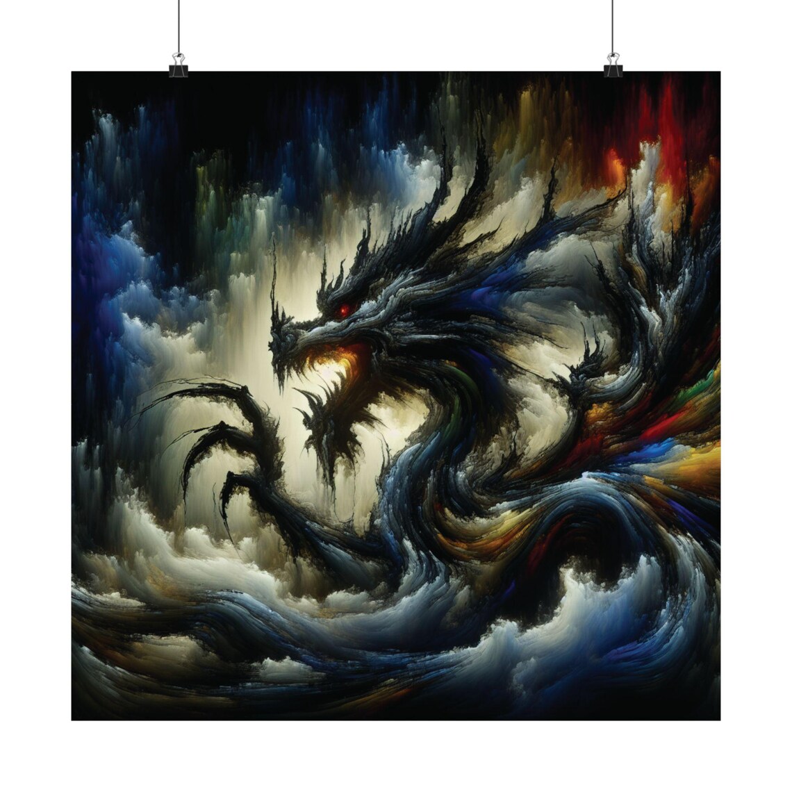 Epic Dragon Art Poster, Fantasy Wall Decor, Unique Gift for Art Lovers ...