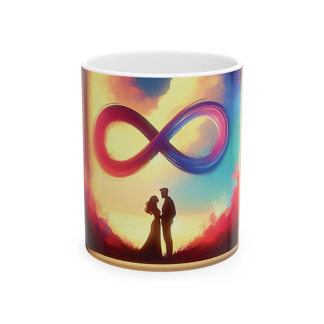Romantic Infinity Love Mug, Wedding Gift, Anniversary Present, Valentine's Day, Coffee Cup, Tea ...