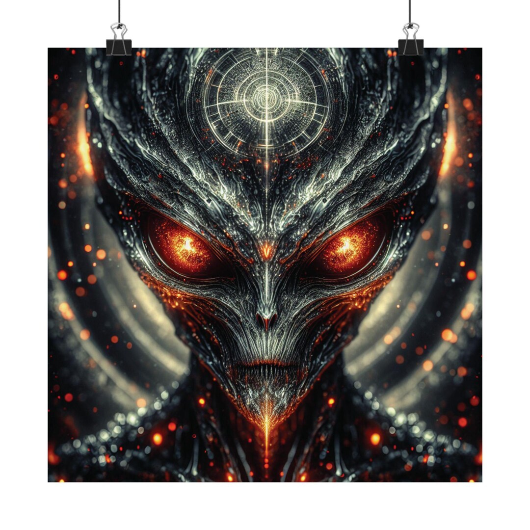 Alien Wall Art Poster, Matte Horizontal Print, Sci-fi Art, UFO Art Gift ...