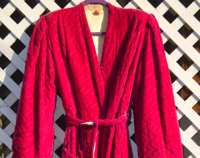 1940s Pink Velvet Robe - Etsy
