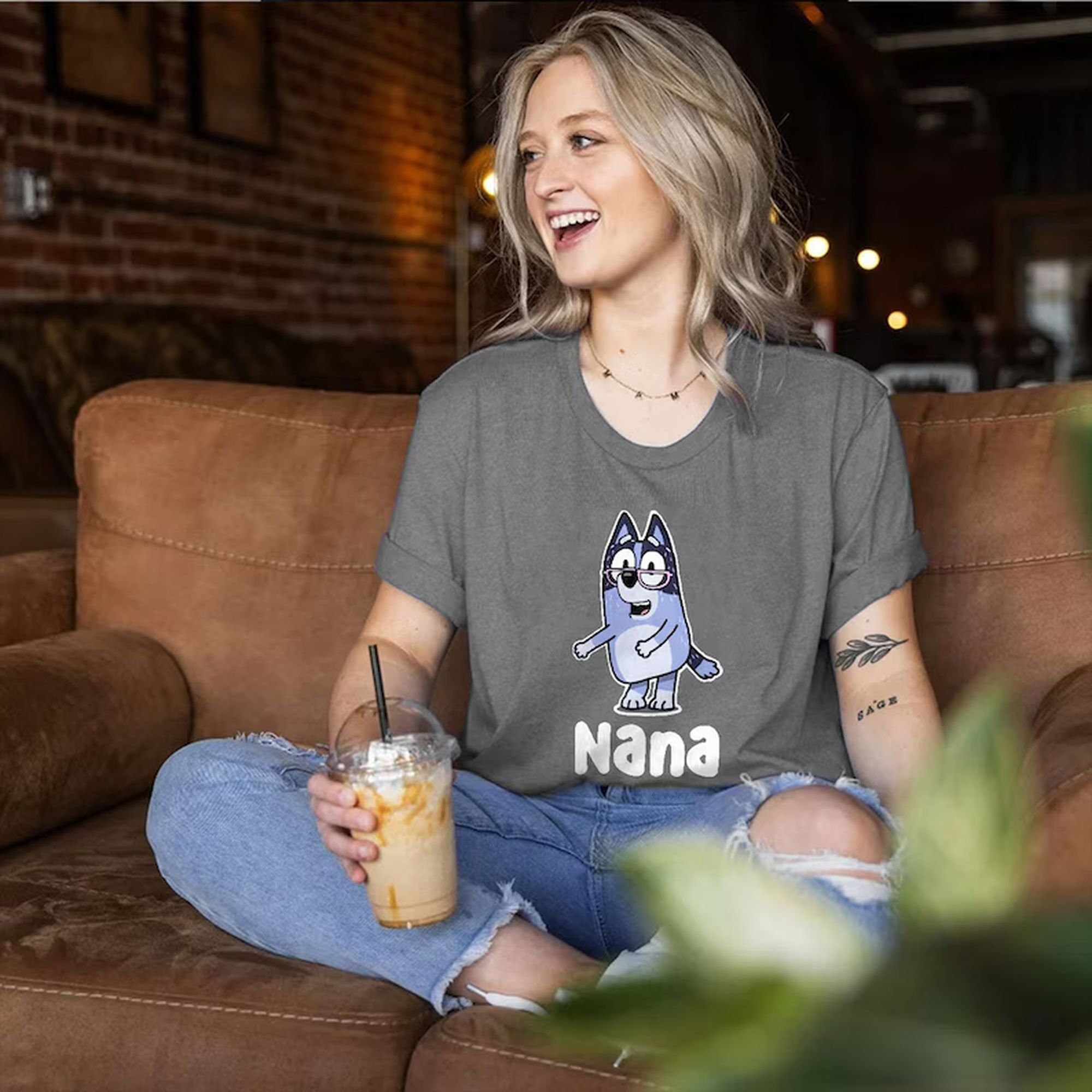 Bluey Nana Hang on I'll Just Get My Glasses Shirt, Bluey Family Shirt ...