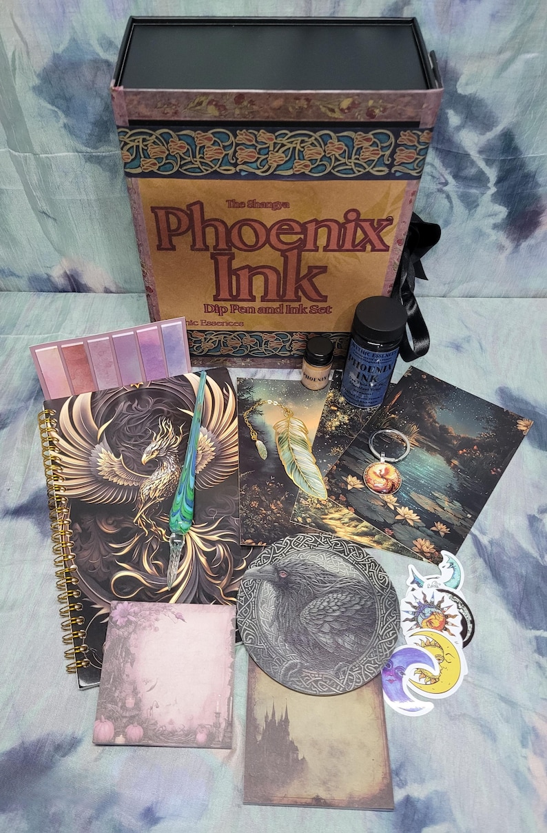 Phoenix Themed Dip Pen & Ink Gift Set: Glass Pen, Mythical Theme - Etsy