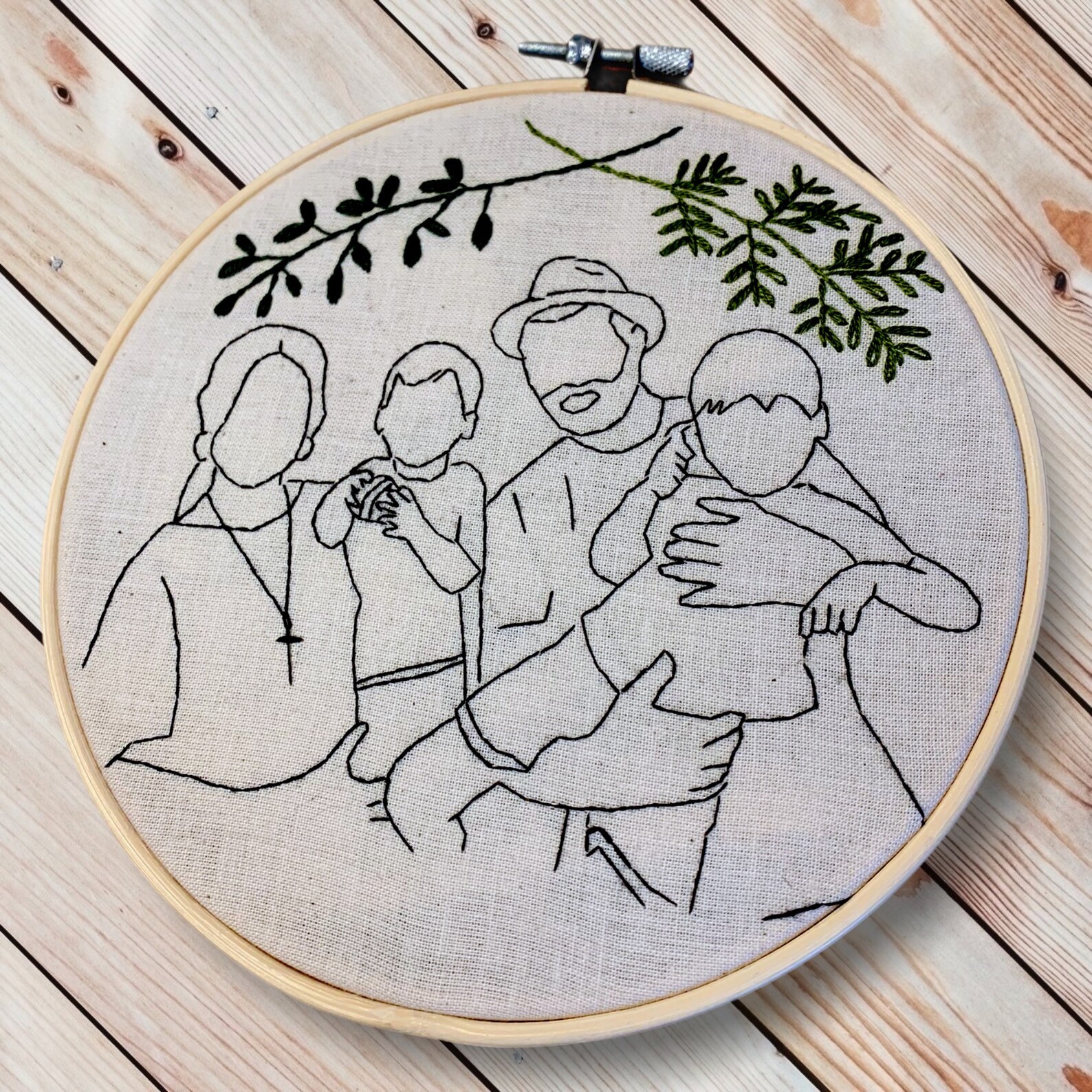 Family Portrait Embroidery/Handmade/Hand embroidery/ picture | Etsy