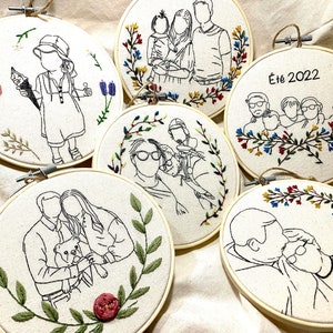 Family Portrait Embroidery/handmade/hand Embroidery/ Picture - Etsy