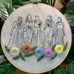 Family Portrait Embroidery/handmade/hand Embroidery/ Picture Embroidery ...