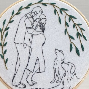 Family Portrait Embroidery/handmade/hand Embroidery/ Picture - Etsy