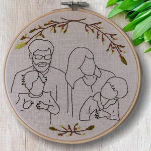 Family Portrait Embroidery/Handmade/Hand embroidery/ picture | Etsy