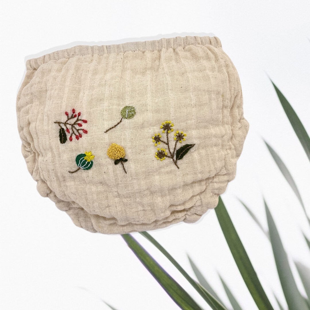 Muslin Bloomers/ nappy cover unisex/handmade/ hand embroidery | Etsy