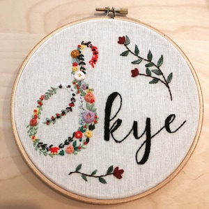 Hand Embroidered Name Hoop Custom by Order/custom Embroidery/name ...