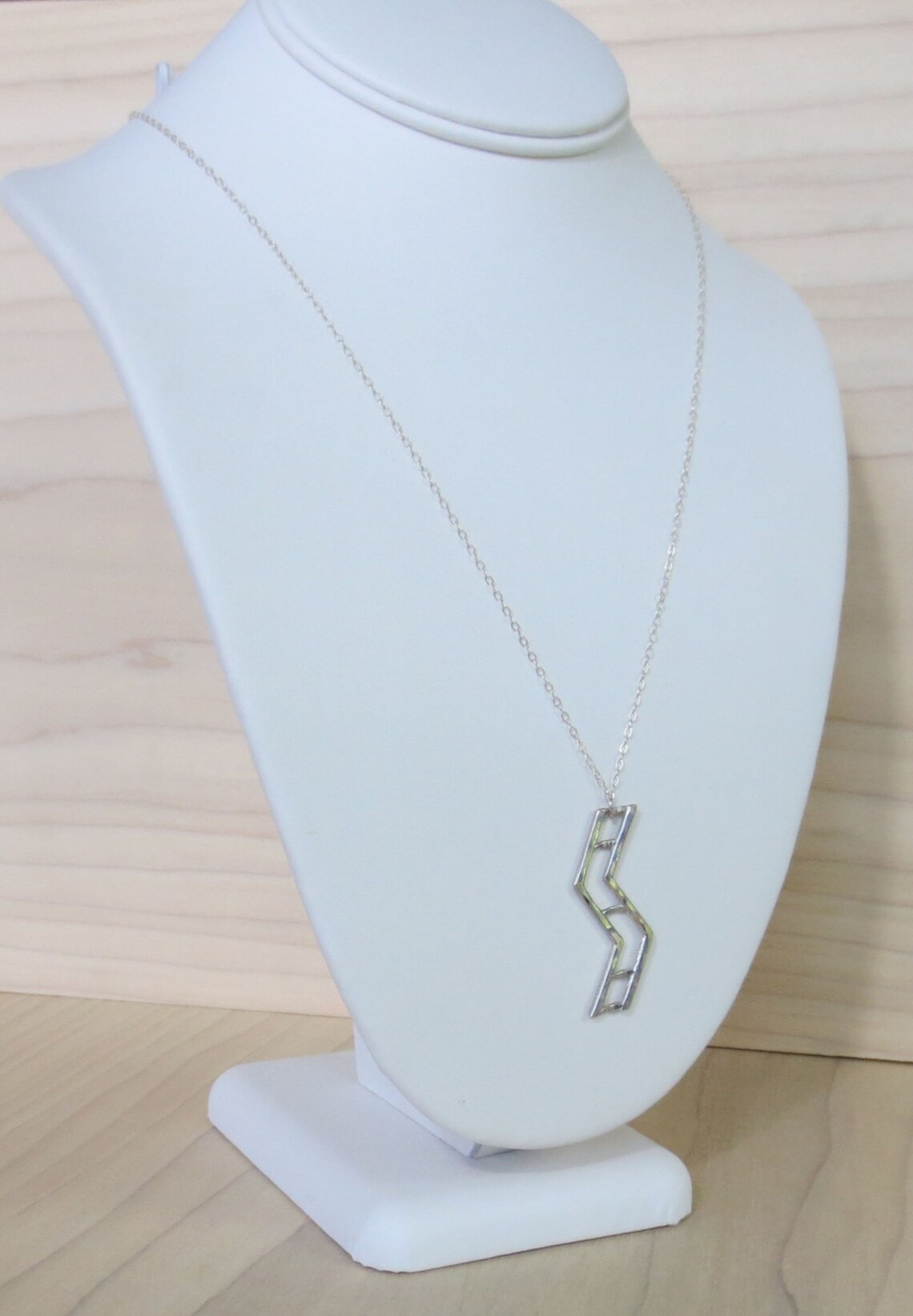 Silver Small Zig Zag Necklace, Silver Chevron, Handmade Chevron ...