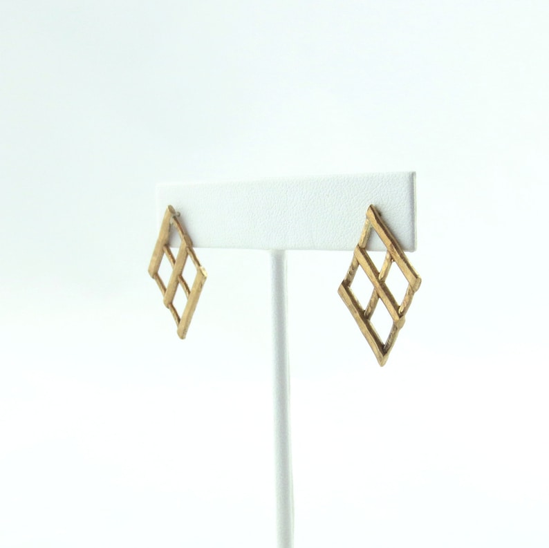 Quad Bronze Stud Earrings Bronze With Silver Posts-gold Tone - Etsy