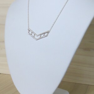 Silver Chevron Necklace-medium Silver Jewelry Handmade - Etsy