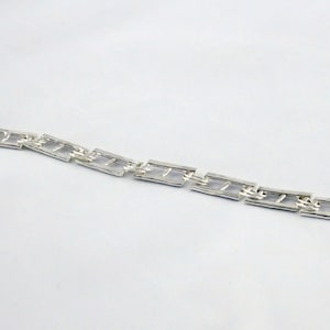 Double Ladder Link Bracelet- Handmade Silver Chain Bracelet- Hammer ...
