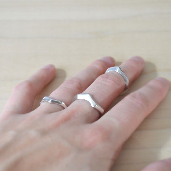 Wonky Geometric Ring, Handmade Ring, Silver Rings, Stacking Rings ...