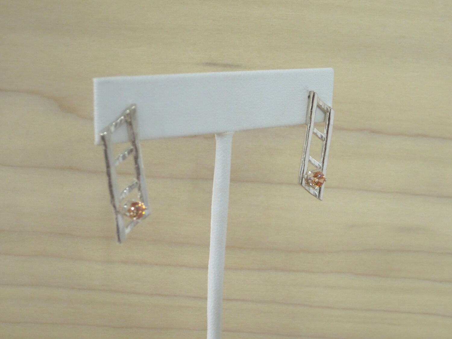 Champagne Triple Ladder Stud Earrings-champagne Earrings Birthstone ...