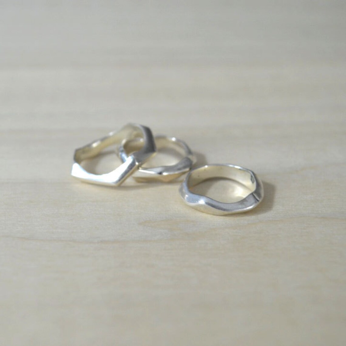 Wonky Geometric Ring, Handmade Ring, Silver Rings, Stacking Rings ...