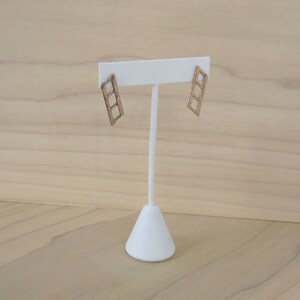 Bronze Triple Ladder Stud Earrings-gold Tone Geometric Studs-hammer ...