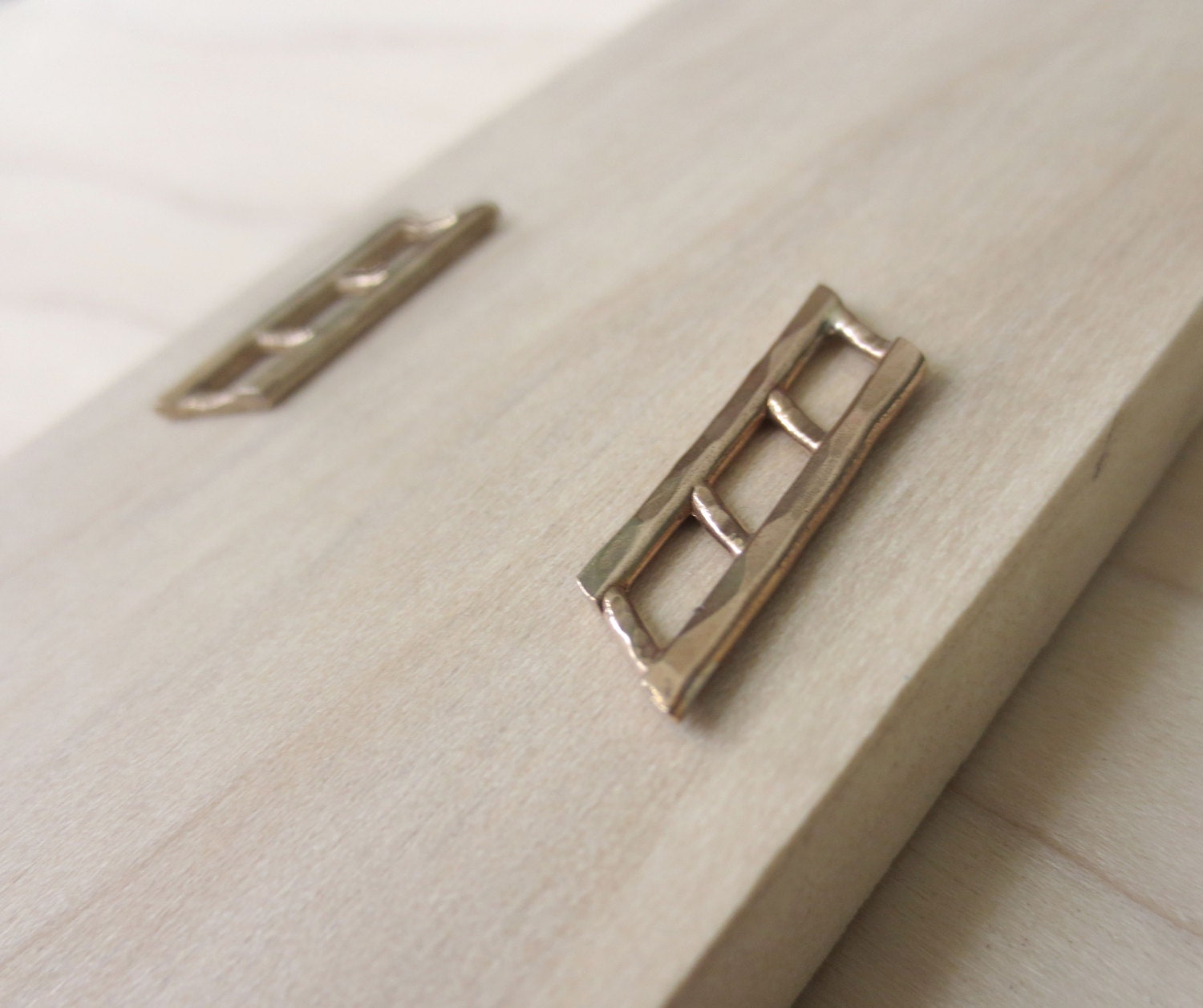 Bronze Triple Ladder Stud Earrings-gold Tone Geometric - Etsy