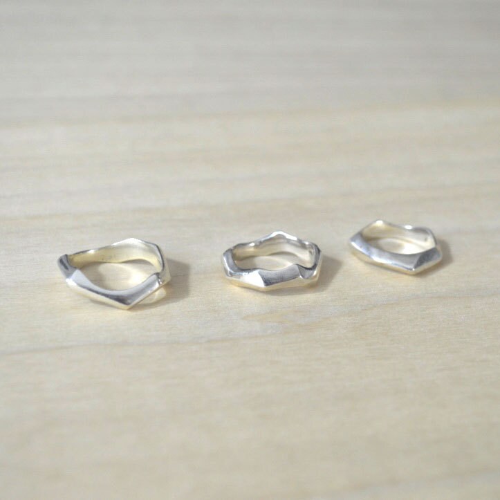 Wonky Geometric Ring, Handmade Ring, Silver Rings, Stacking Rings ...