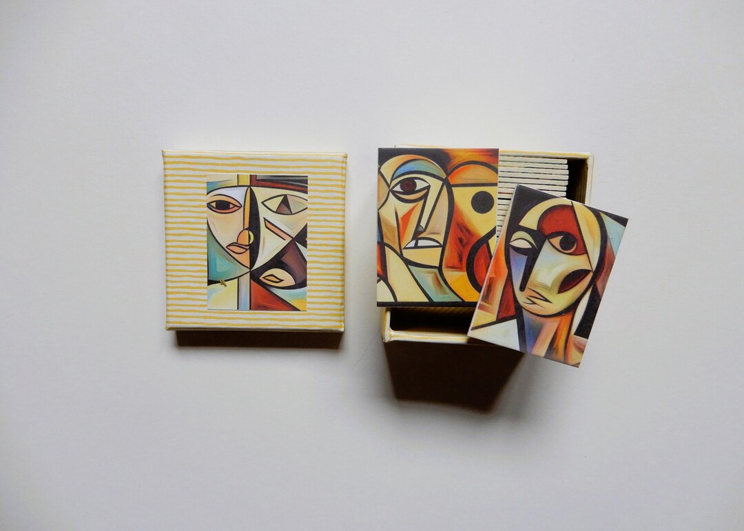 Handmade Matching Game Women Faces Modern Art Cubism - Etsy