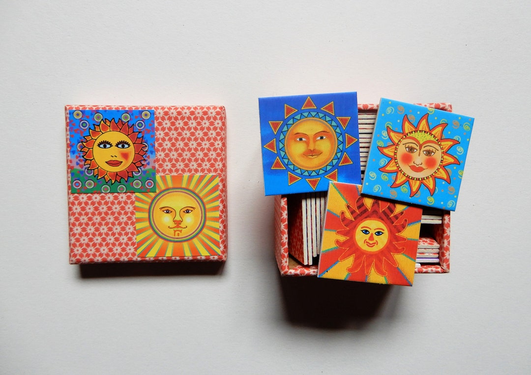Memory Game Sun Faces Matching Game - Etsy