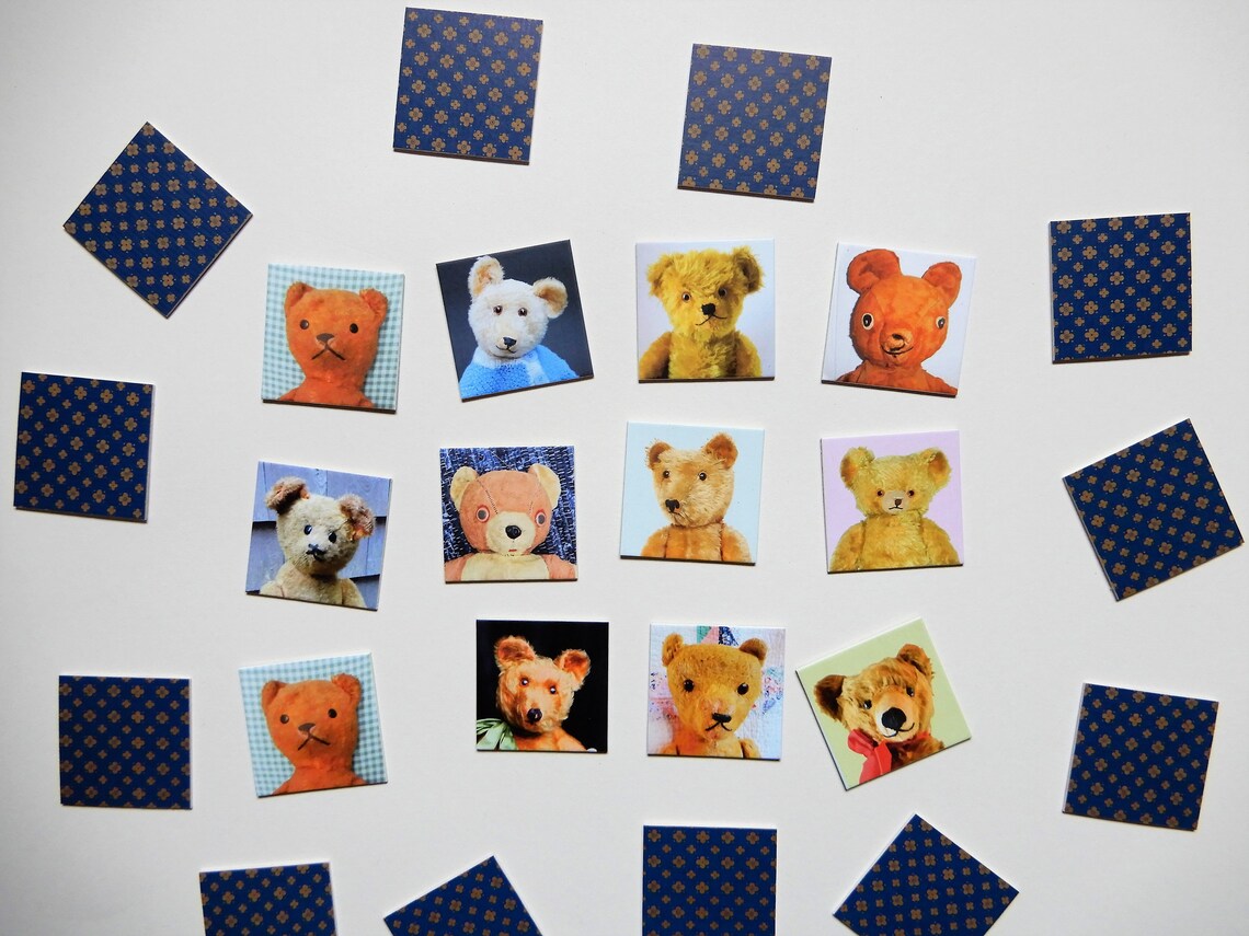 Handmade Memory Game Teddy Bear Matching Game - Etsy