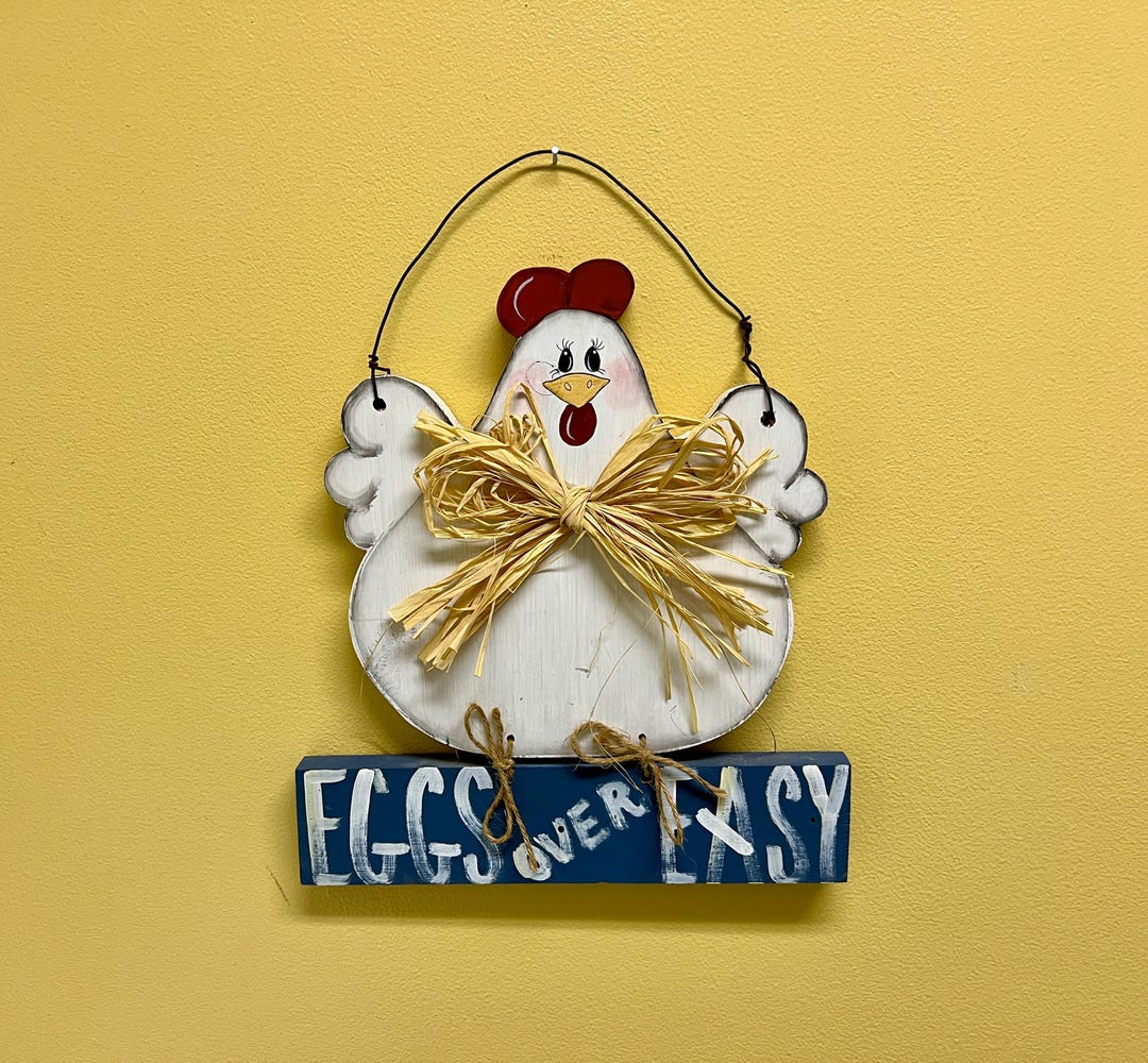 Vintage Hand Painted Wooden Chicken Hanger Chicken Decor - Etsy
