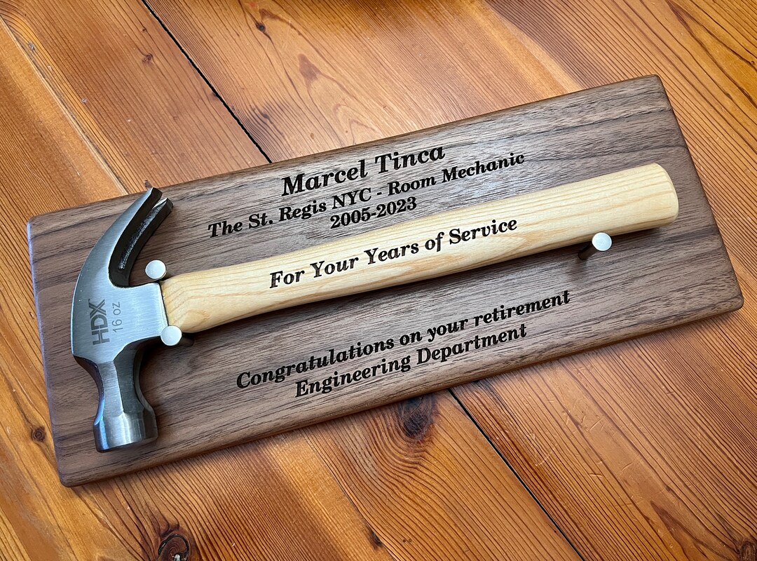Retirement Hammer Plaque and 16 Ounce Hammer Engraved Hammer Plaque - Etsy