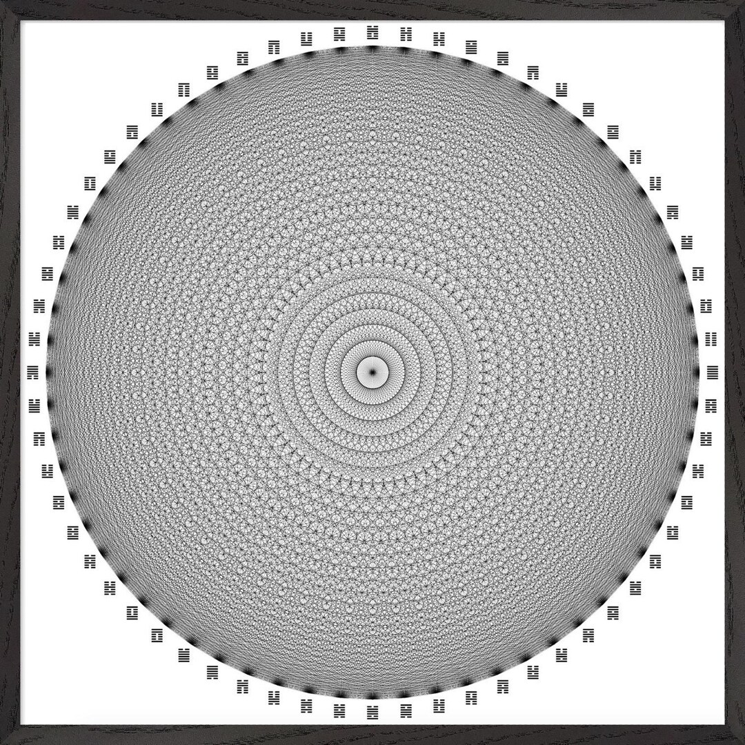 Sacred Geometry I Ching Premium Art Print - 64 Hexagram Network Visualization - Esoteric Wall ...