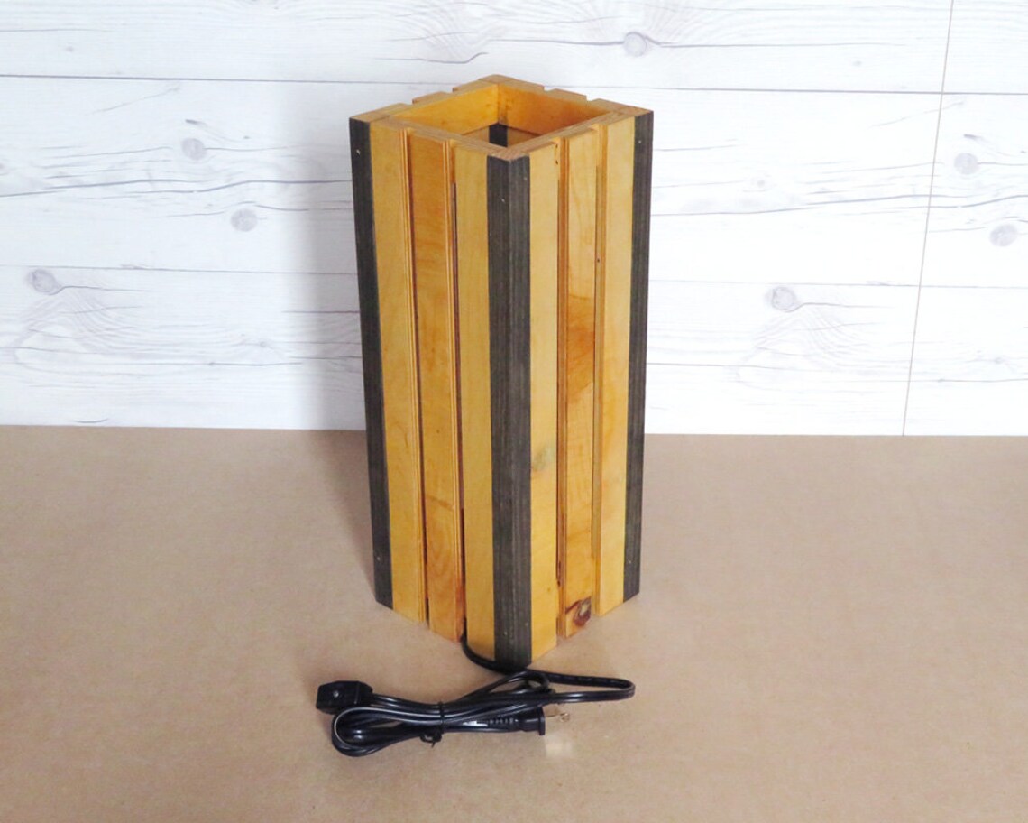 Wood Slats Lamp. Reclaimed Wood. Lighting. Wooden Light. - Etsy