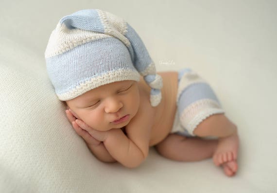 HANDMADE NEWBORN SHORT set baby photo prop striped stretch | Etsy