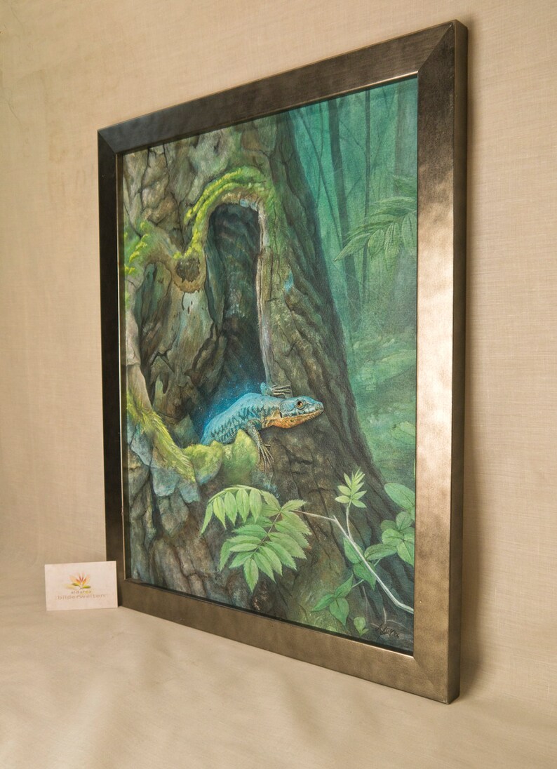 Original Artwork Painting, "lizard" With Raised Painting, Format Incl ...