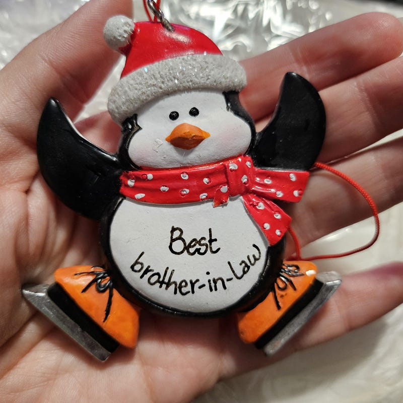 Penguin Skating Ornament - Etsy