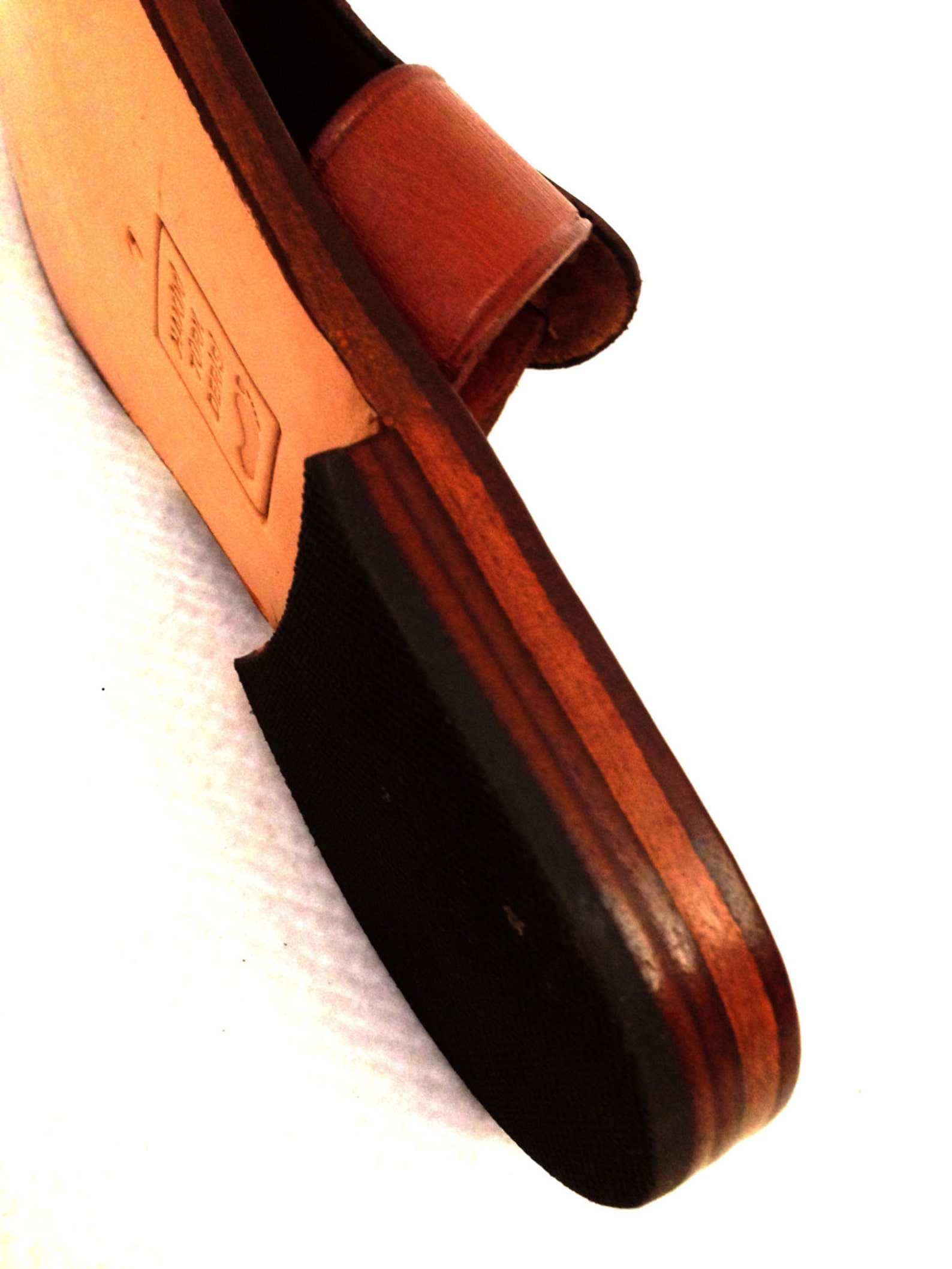 CUBIDO: 2 Straps T Bar Leather Slide Handmade Leather - Etsy