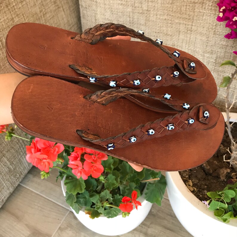 Leather Sandals Women Bead Embellishment Sandals Decorated - Etsy