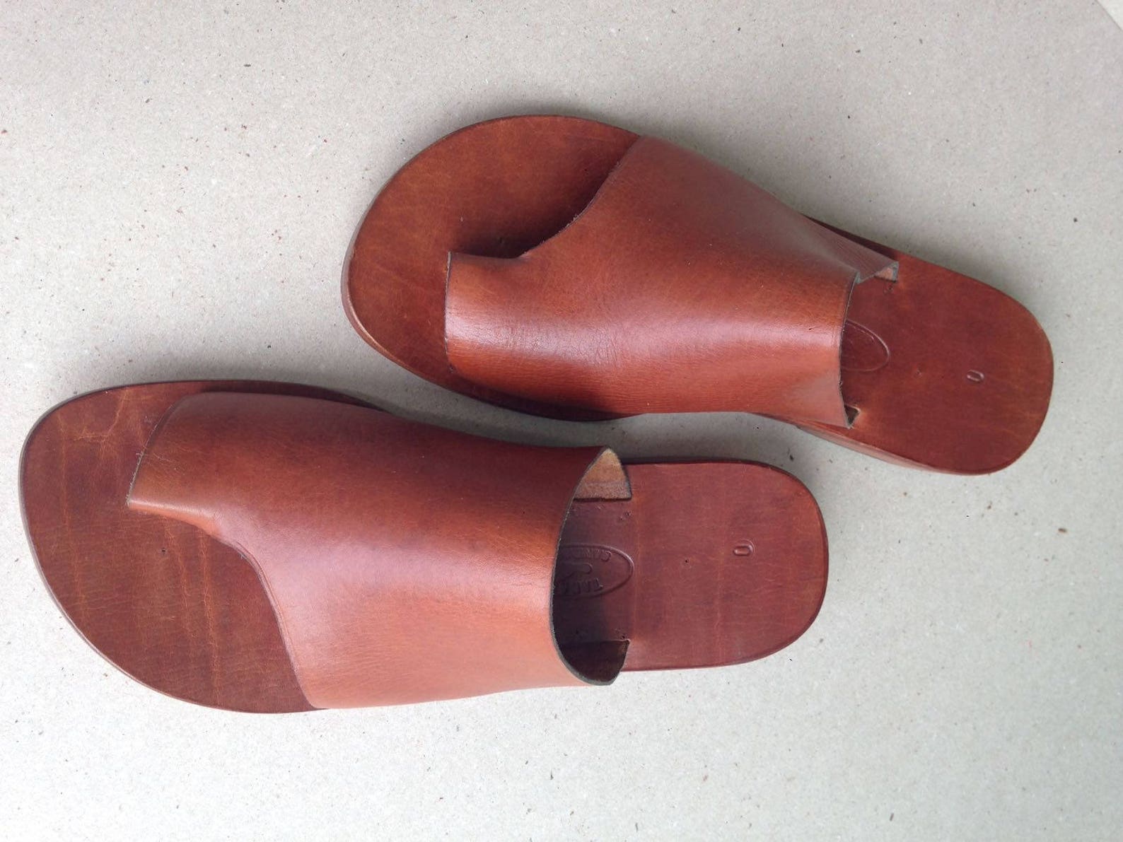 POSEIDON : Leather Slide Handmade Leather Sandals Genuie - Etsy