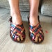 Colored Leather Sandals Leather Sandals Unisex Woven Leather - Etsy