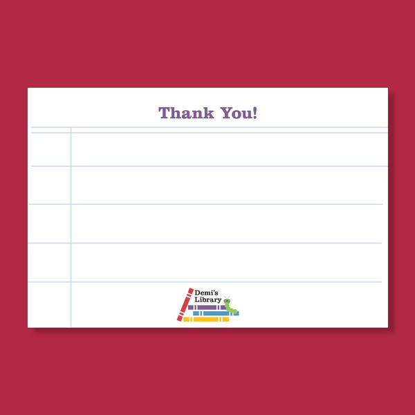 Library Themed Thank You Card - Etsy