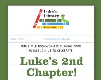 Boys Library Themed Birthday Invitation - Printable - Etsy