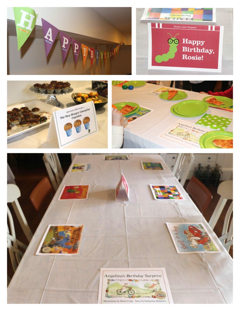 Girls Bookworm Library-themed Birthday - Printable - Etsy