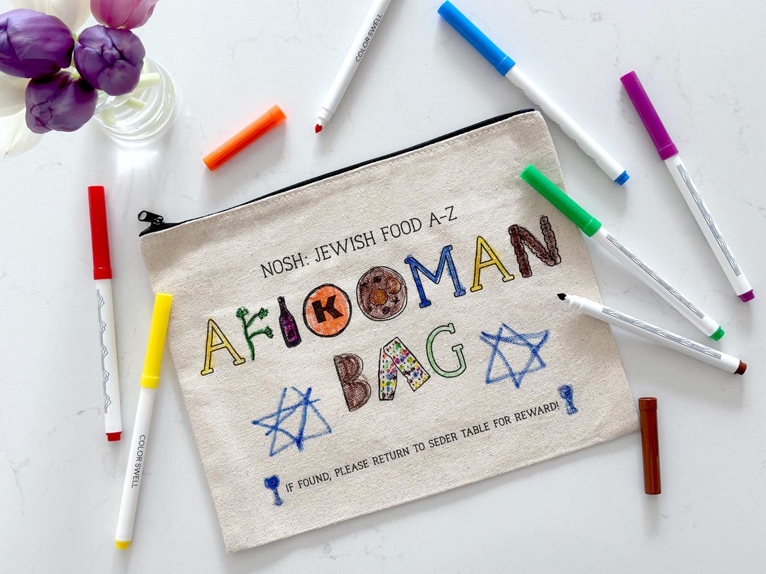 Kids' Afikoman Bag - Coloring (nosh: Jewish Food A-Z) - Etsy