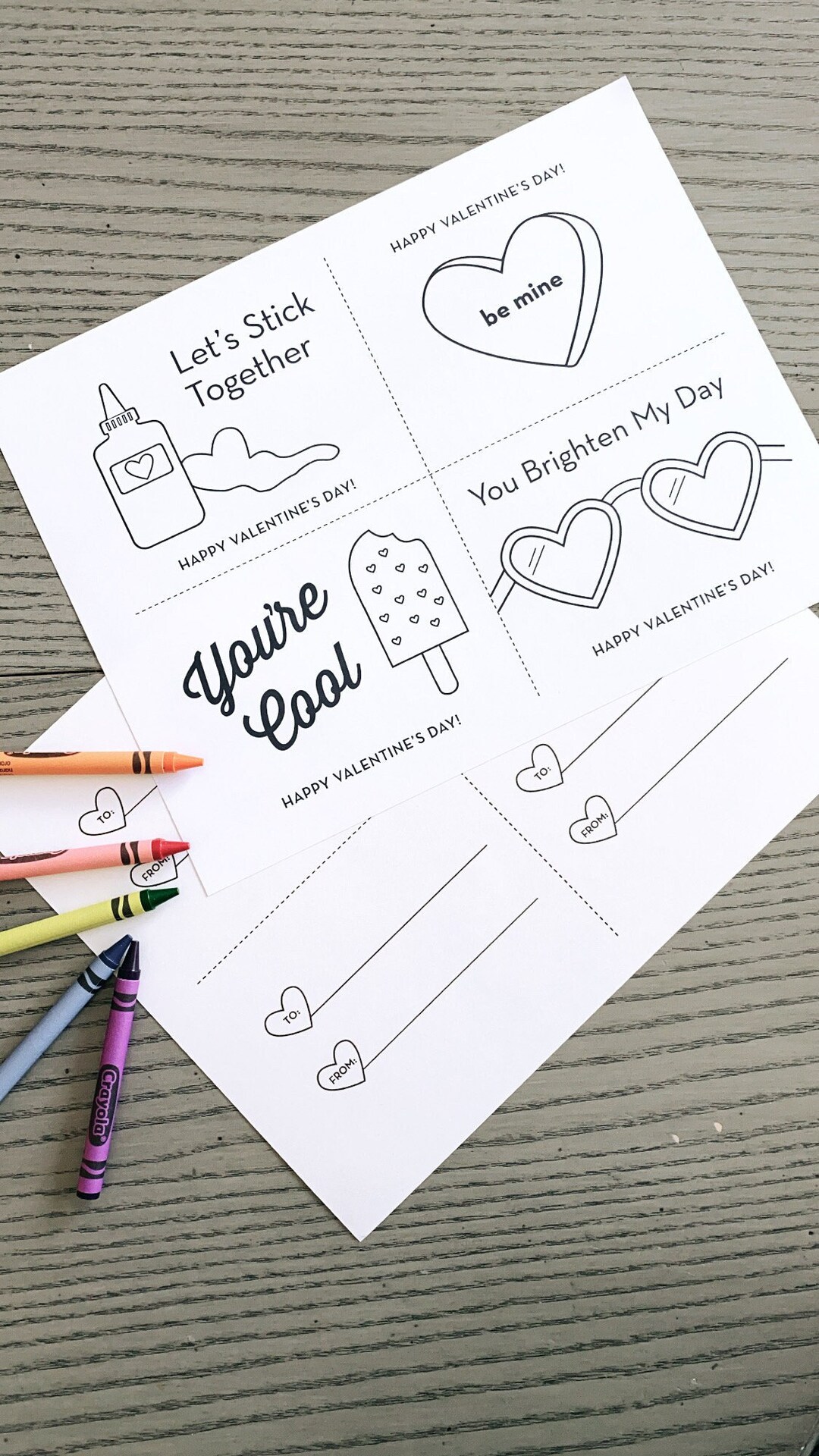 You Color My World: Color-in Valentine's Cards - PRINTABLE (DIGITAL ...