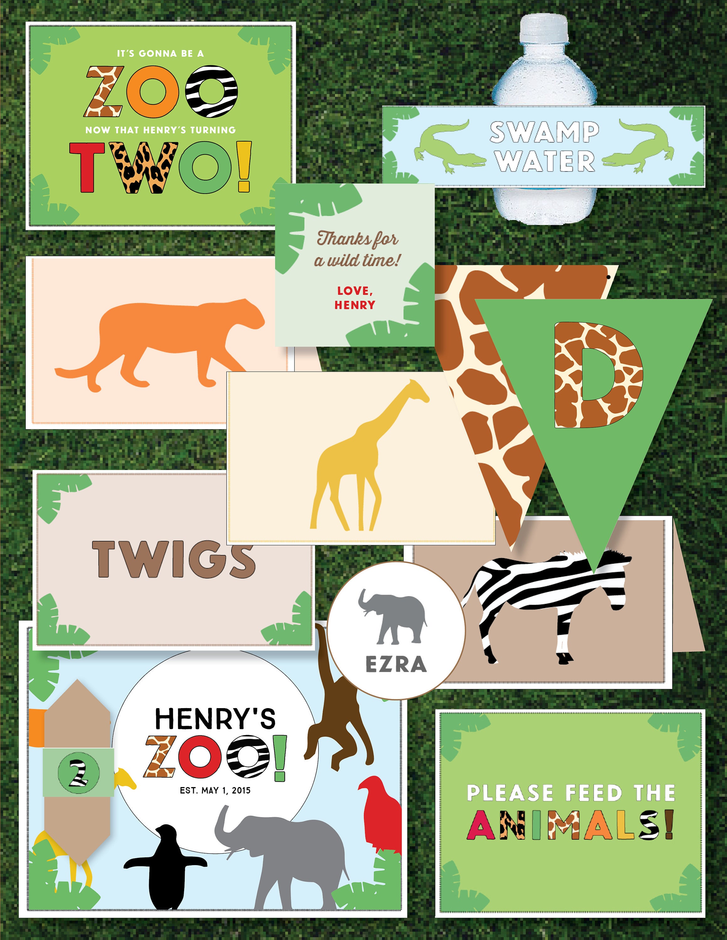 Boys Zoo Themed Birthday - Printable (animals / Safari / Jungle Theme ...