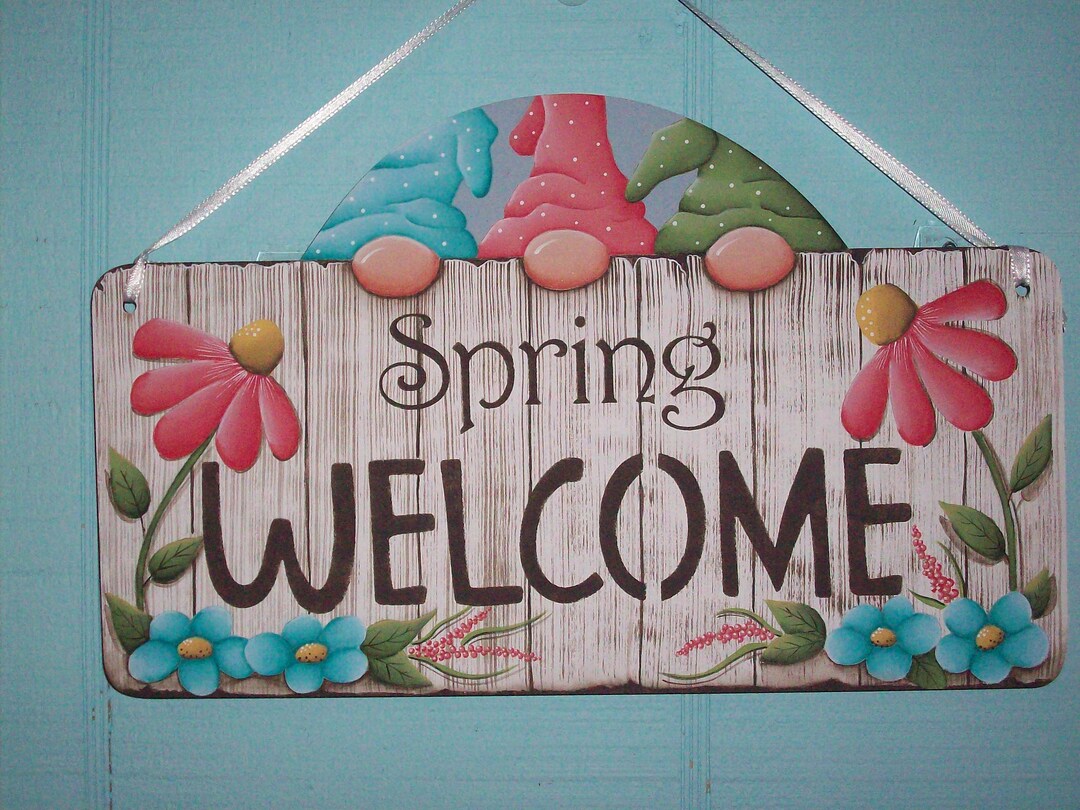 Spring Welcome Sign - Etsy