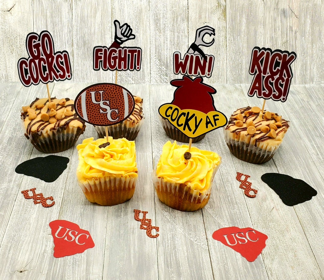 South Carolina Gamecocks Cupcake Toppers - Etsy