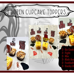 South Carolina Gamecocks Cupcake Toppers - Etsy