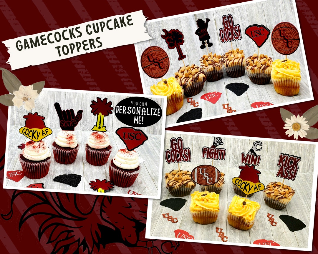 Gamecocks Cupcake Toppers, - Etsy