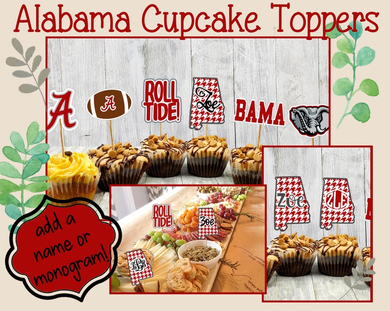 Alabama Picks, Cupcake Toppers, Charcuterie Picks - Etsy